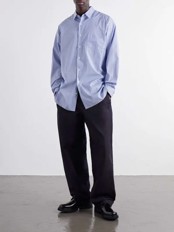 Comme Des Garçons Striped Cotton-poplin Shirt