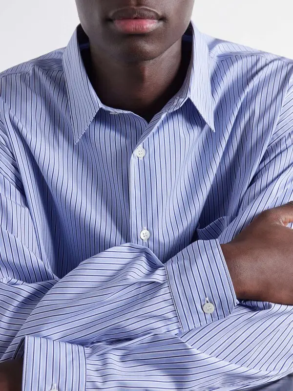 Comme Des Garçons Striped Cotton-poplin Shirt