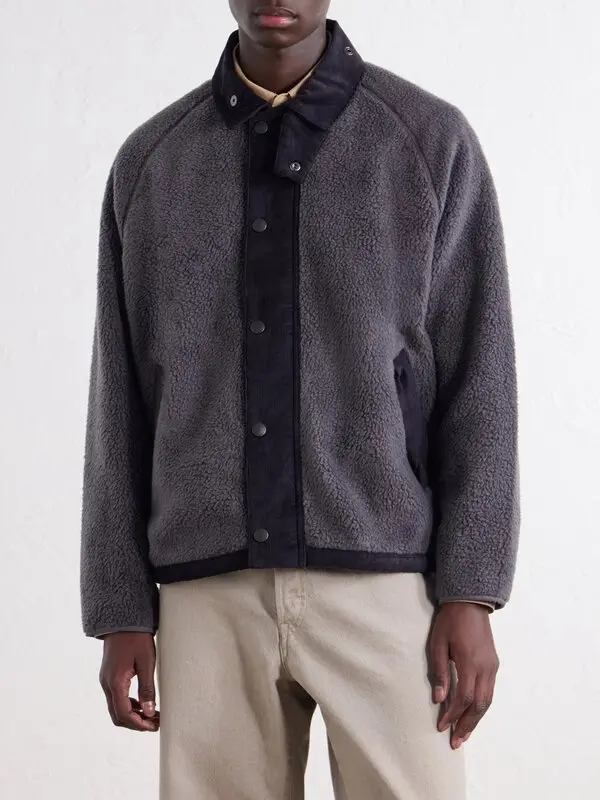 Barbour Transporter Corduroy-trimmed Fleece Jacket