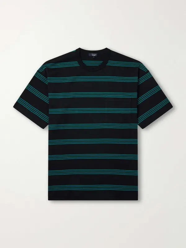 Comme Des Garçons Striped Cotton-jersey T-shirt - Black