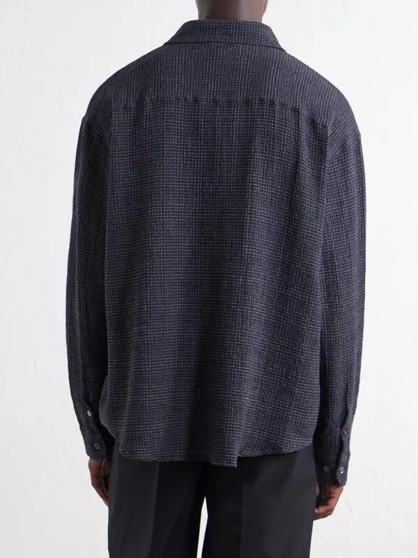 MFPEN Vacation Checked Cotton And Wool-blend Seersucker Shirt