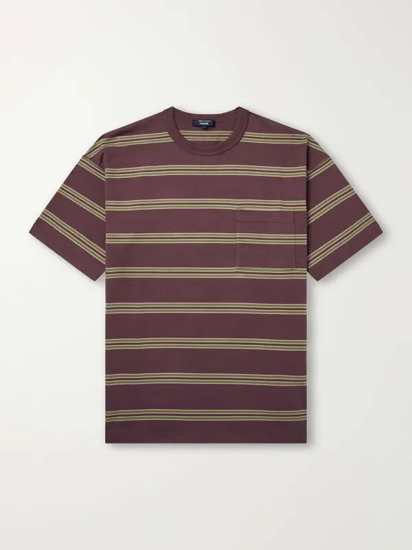 Comme Des Garçons Striped Cotton-jersey T-shirt - Brown
