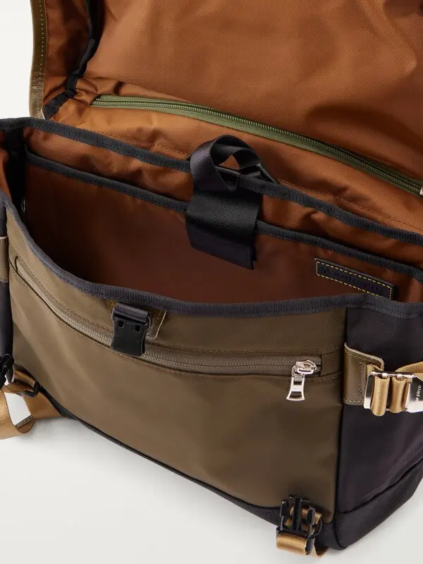 MASTER-PIECE CO Potential Leather-trimmed Shell Messenger Bag