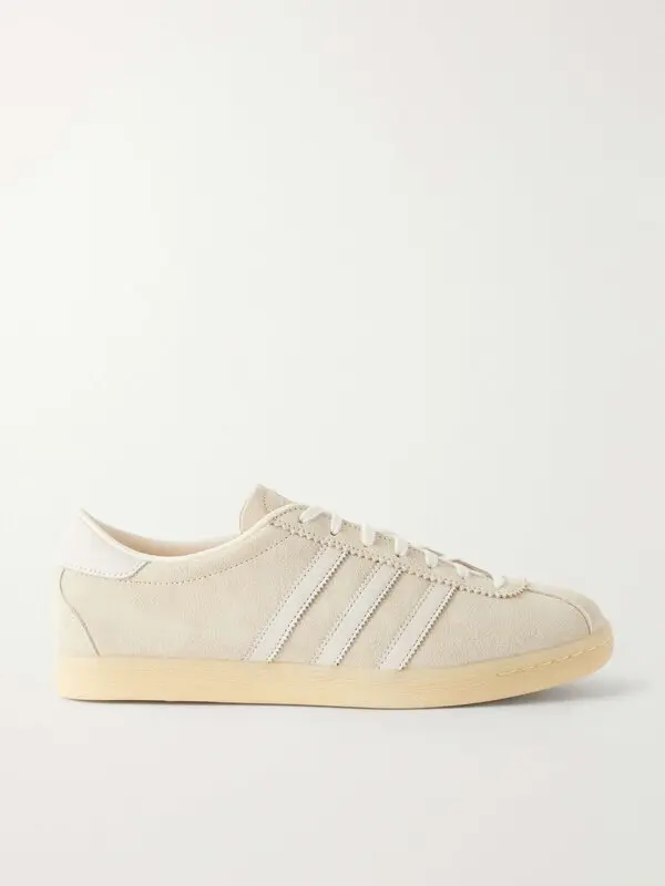 ADIDAS ORIGINALS Tobacco Leather-trimmed Suede Sneakers - Cream