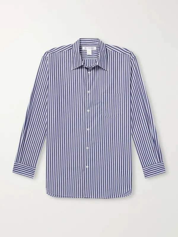 Comme Des Garçons Striped Cotton-poplin Shirt