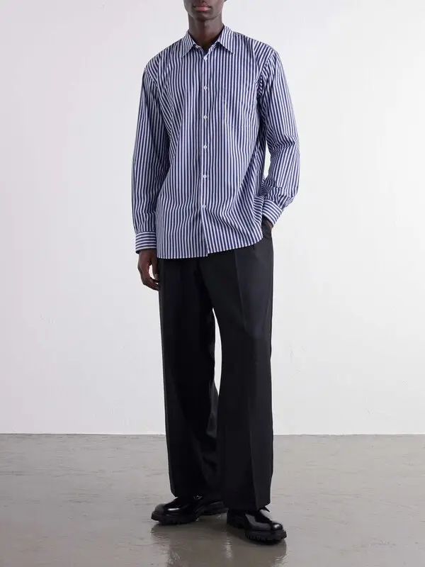 Comme Des Garçons Striped Cotton-poplin Shirt