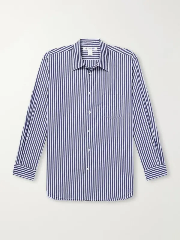 Comme Des Garçons Striped Cotton-poplin Shirt