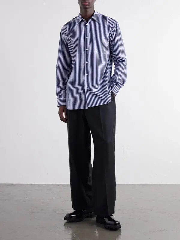 Comme Des Garçons Striped Cotton-poplin Shirt