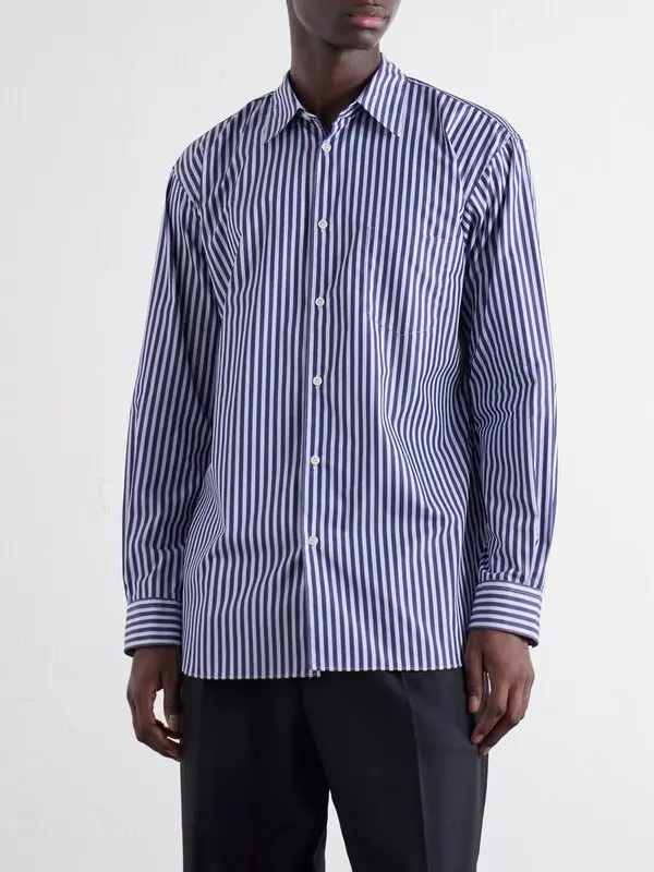 Comme Des Garçons Striped Cotton-poplin Shirt