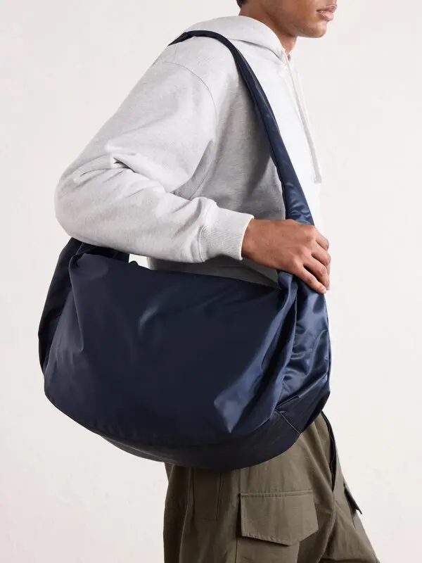 MASTER-PIECE CO Ark Leather-trimmed Satin Shoulder Bag