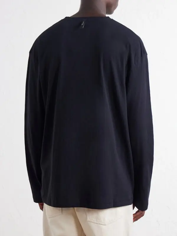 Jacquemus Logo-printed Cotton And Hemp-blend Jersey T-shirt - Black
