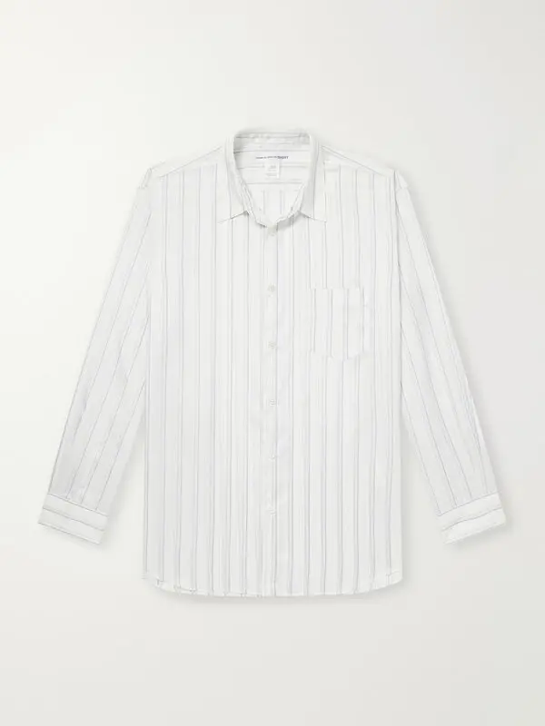 Comme Des Garçons Striped Satin Shirt - White