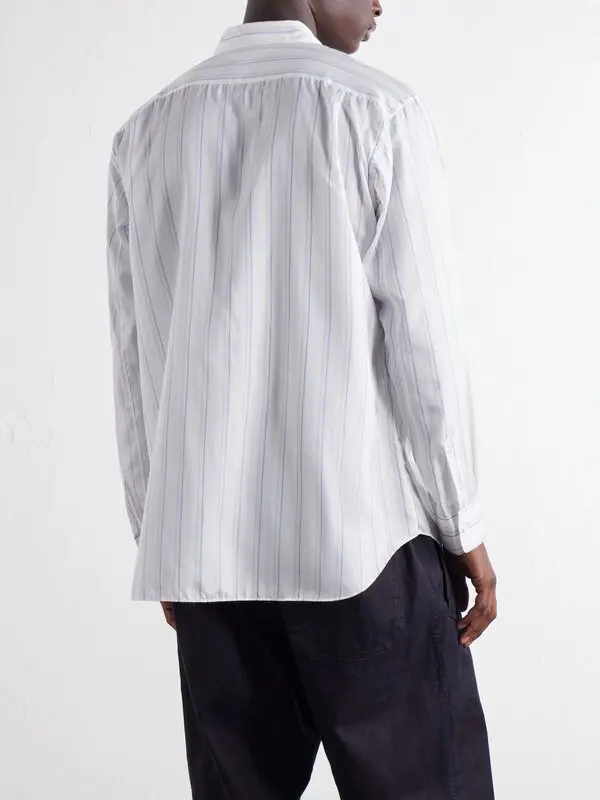 Comme Des Garçons Striped Satin Shirt - White