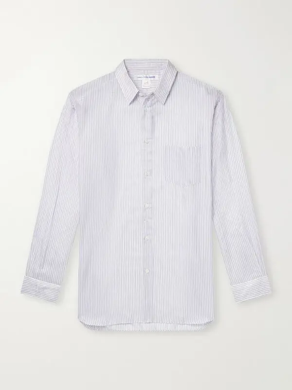 Comme Des Garçons Striped Satin Shirt - Blue
