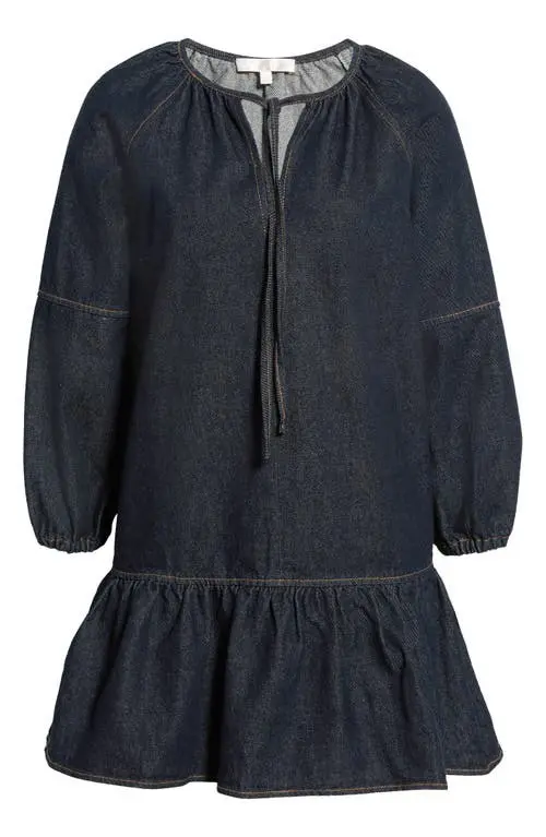 WAYF Sawyer Long Sleeve Denim Minidress