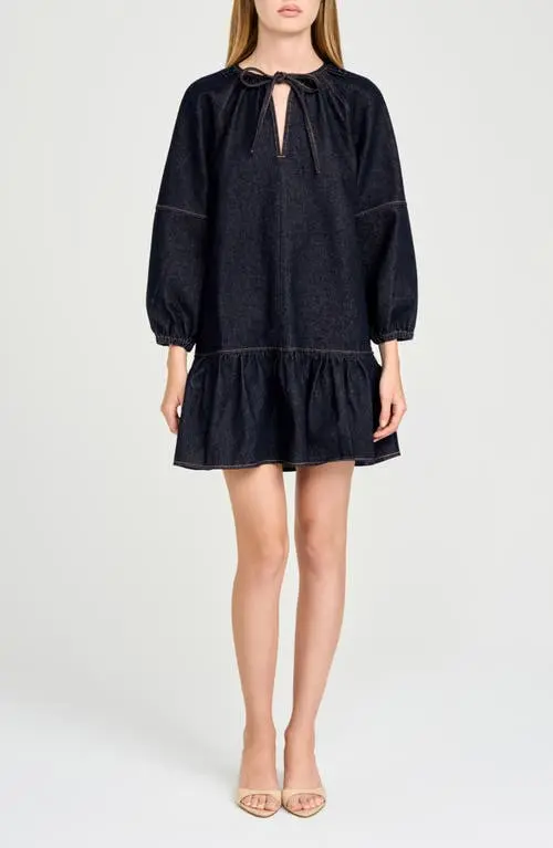 WAYF Sawyer Long Sleeve Denim Minidress