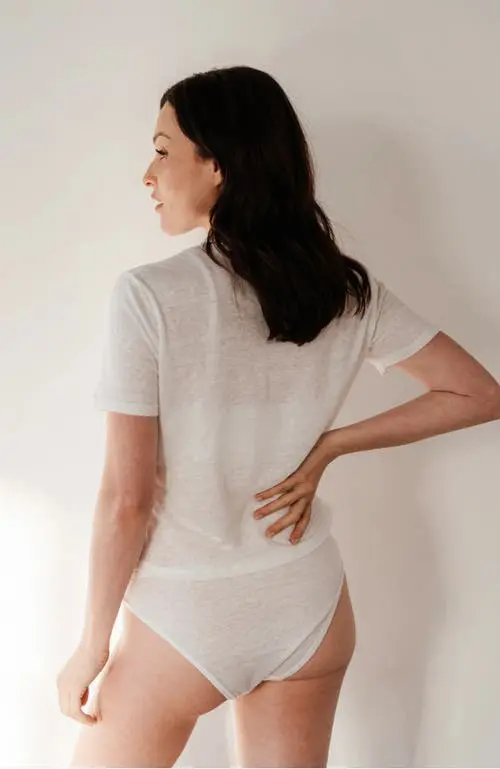 HEAVENLY ESSENTIALS 100% Organic Linen Cropped Tee