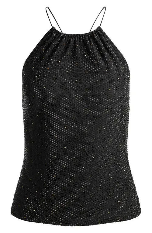 Alice + Olivia Zumi Embellished Halter Top