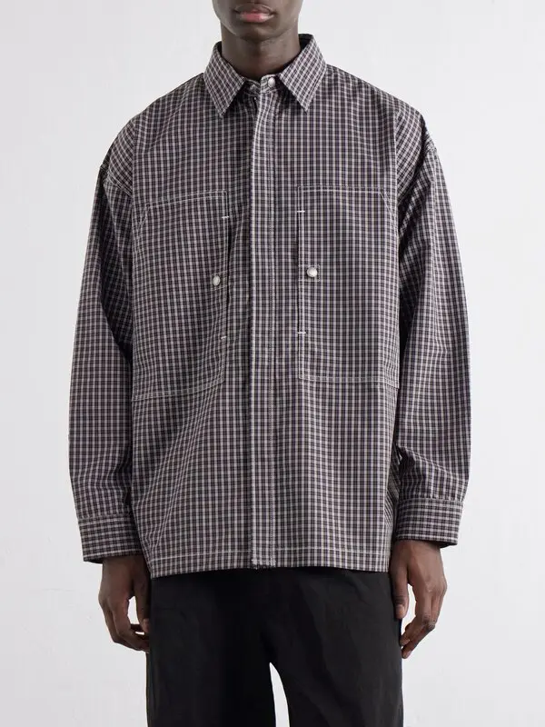 Comme Des Garçons Checked Cotton-shell Overshirt - Black
