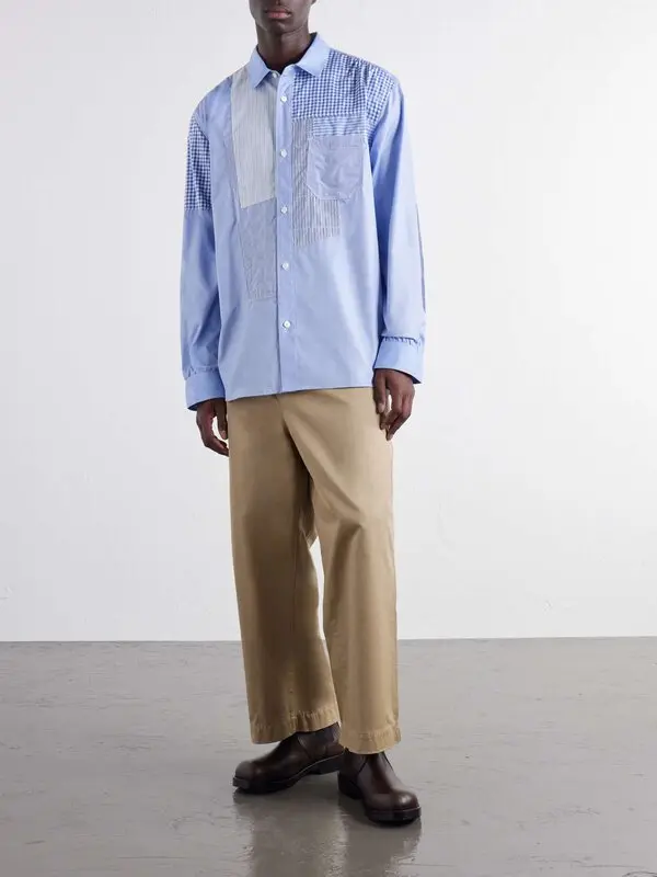 Junya Watanabe Patchwork Cotton-poplin Shirt