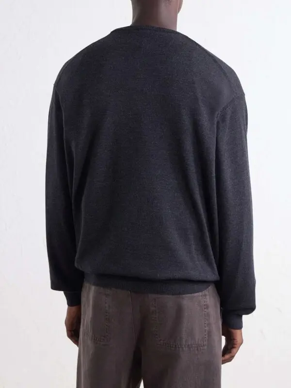 A.PRESSE Wool Henley Sweater
