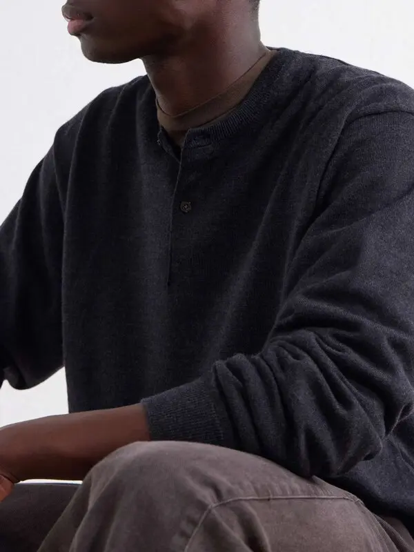 A.PRESSE Wool Henley Sweater