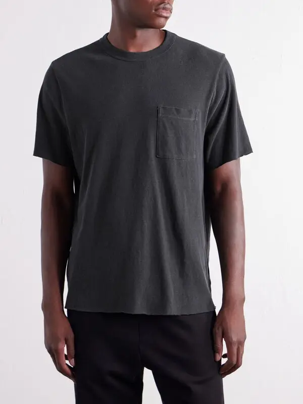 JAMES PERSE Slub Cotton-jersey T-shirt - Black