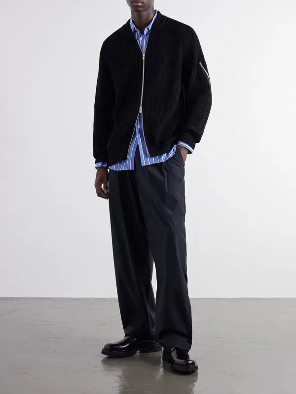 Comme Des Garçons Wool Zip-up Cardigan