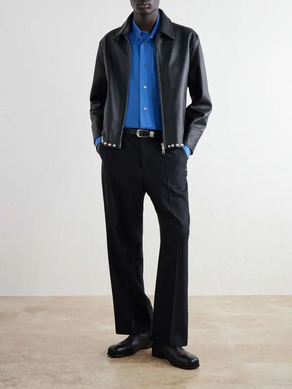 SECOND / LAYER Rider Embellished Leather Jacket