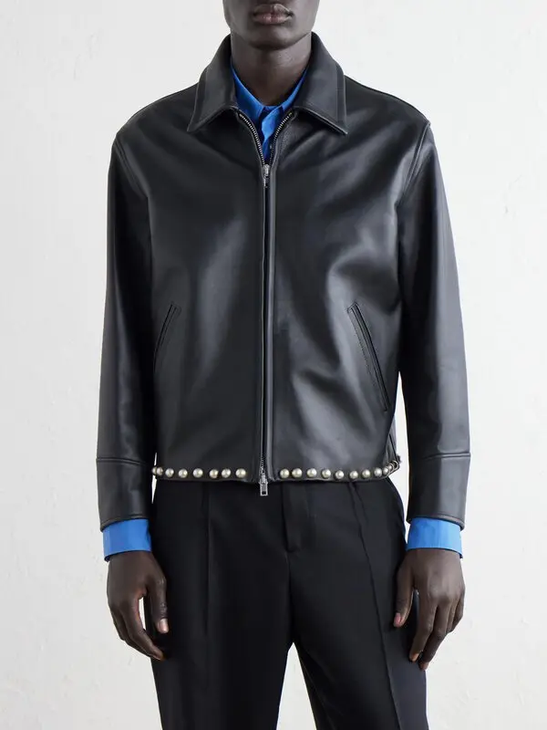 SECOND / LAYER Rider Embellished Leather Jacket