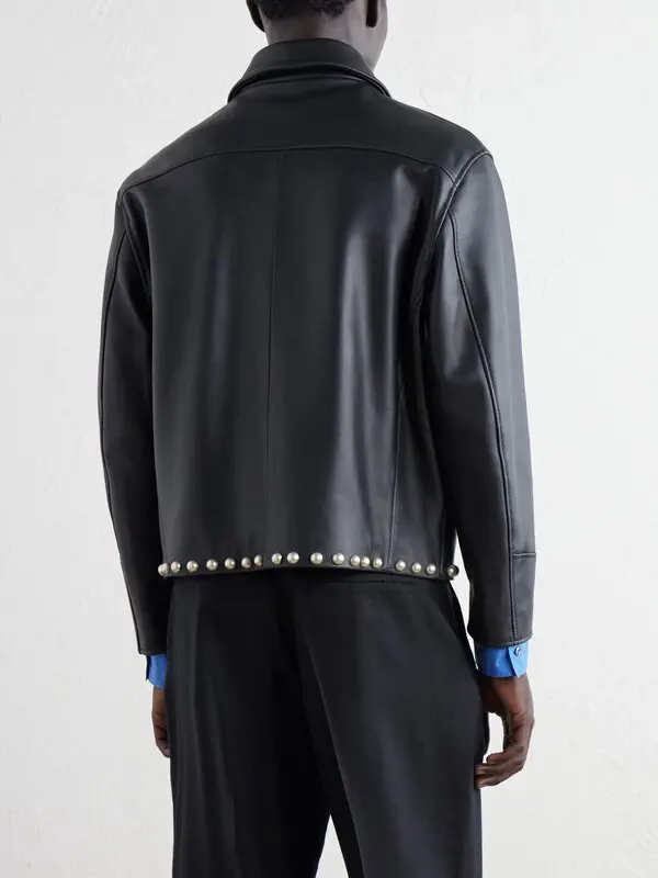 SECOND / LAYER Rider Embellished Leather Jacket