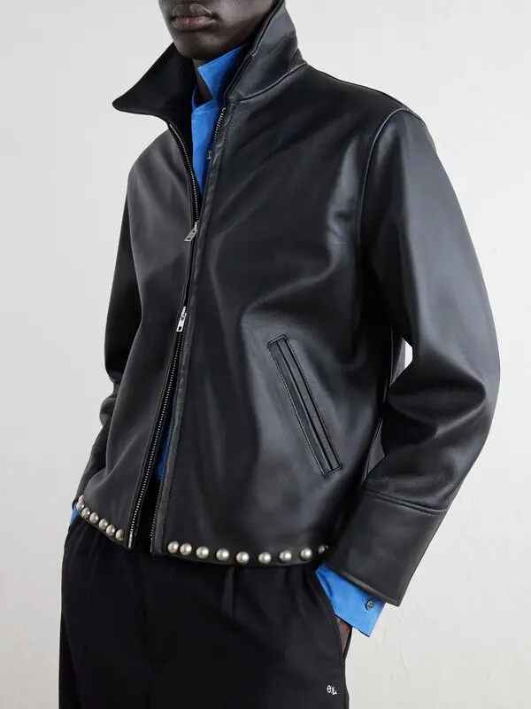 SECOND / LAYER Rider Embellished Leather Jacket