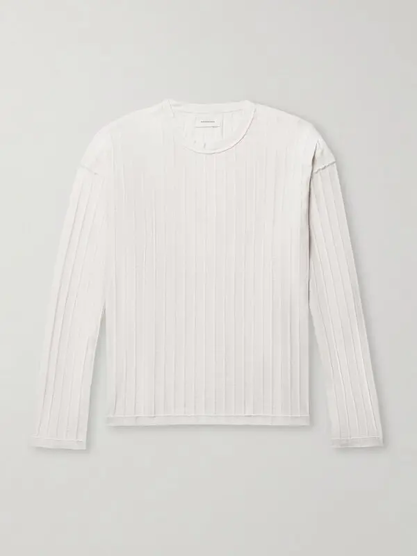 MFPEN Ribbed Cotton-jersey T-shirt - Neutrals