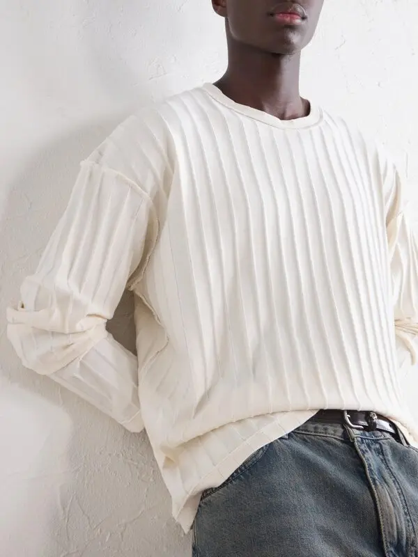 MFPEN Ribbed Cotton-jersey T-shirt - Neutrals