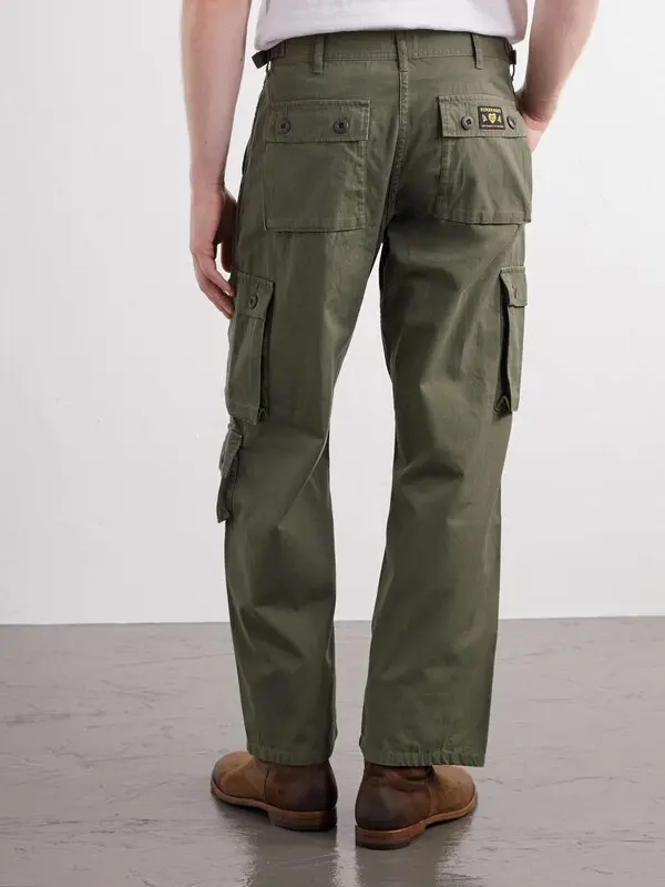 HUMAN MADE Straight-leg Logo-appliquéd Cotton Cargo Trousers