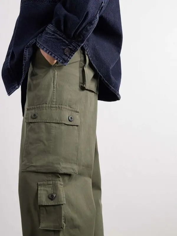 HUMAN MADE Straight-leg Logo-appliquéd Cotton Cargo Trousers