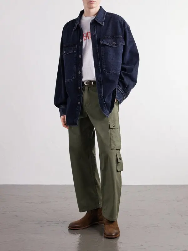 HUMAN MADE Straight-leg Logo-appliquéd Cotton Cargo Trousers
