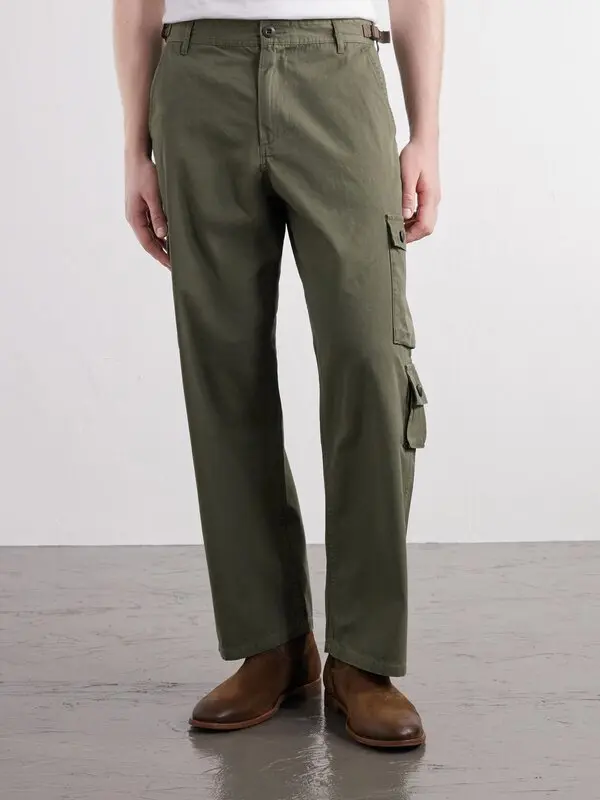 HUMAN MADE Straight-leg Logo-appliquéd Cotton Cargo Trousers