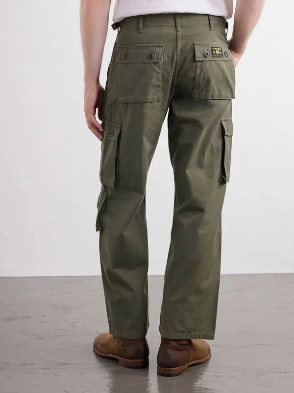 HUMAN MADE Straight-leg Logo-appliquéd Cotton Cargo Trousers
