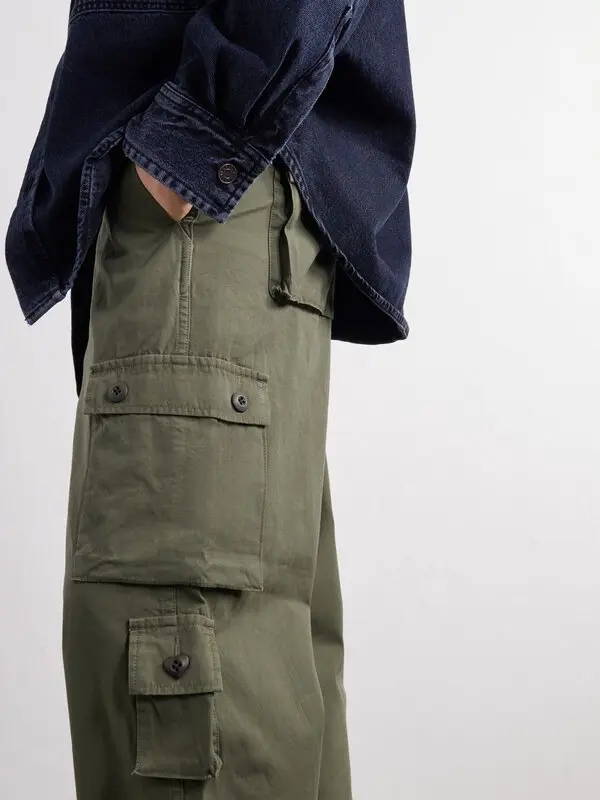 HUMAN MADE Straight-leg Logo-appliquéd Cotton Cargo Trousers