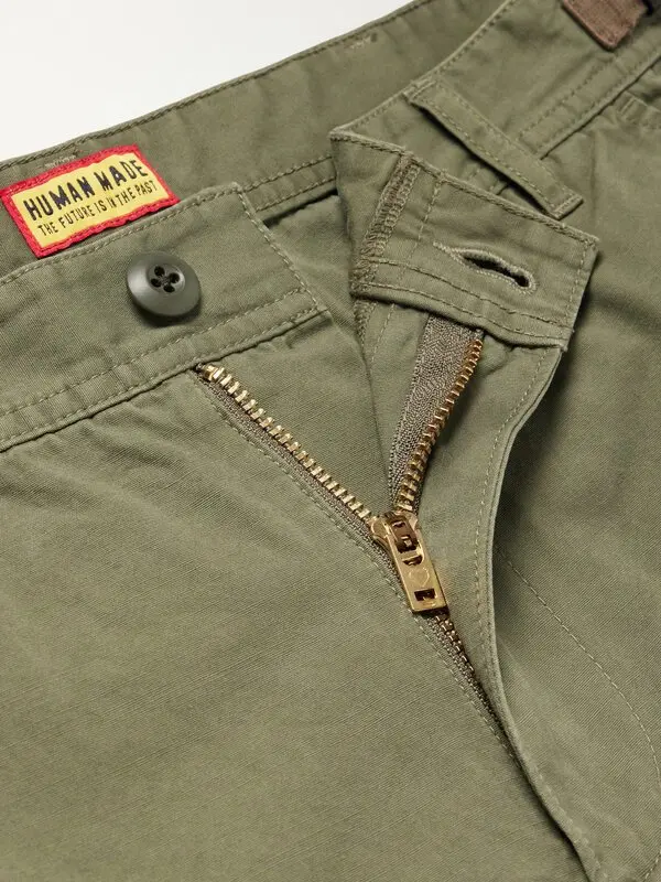HUMAN MADE Straight-leg Logo-appliquéd Cotton Cargo Trousers