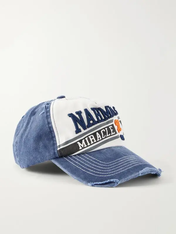 NAHMIAS Coastal Sport Distressed Printed Logo-embroidered Cotton-canvas Cap