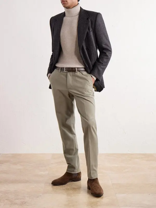 Thom Sweeney Straight-leg Cotton-twill Trousers