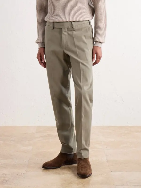 Thom Sweeney Straight-leg Cotton-twill Trousers