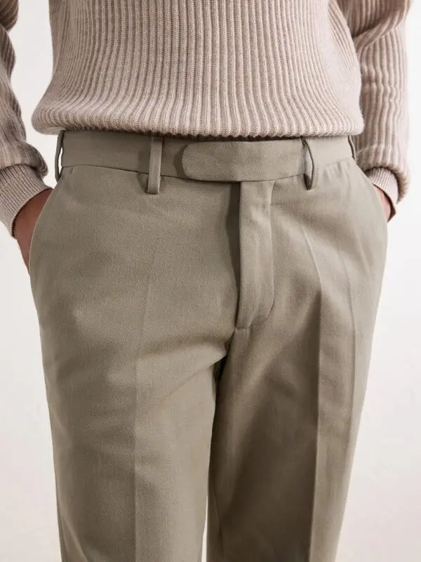 Thom Sweeney Straight-leg Cotton-twill Trousers