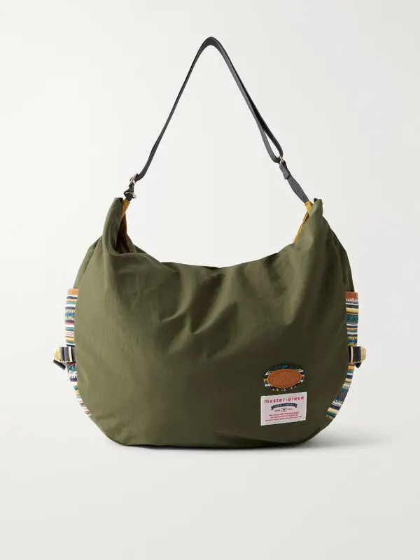 MASTER-PIECE CO Chup Leather-trimmed Cotton Shoulder Bag