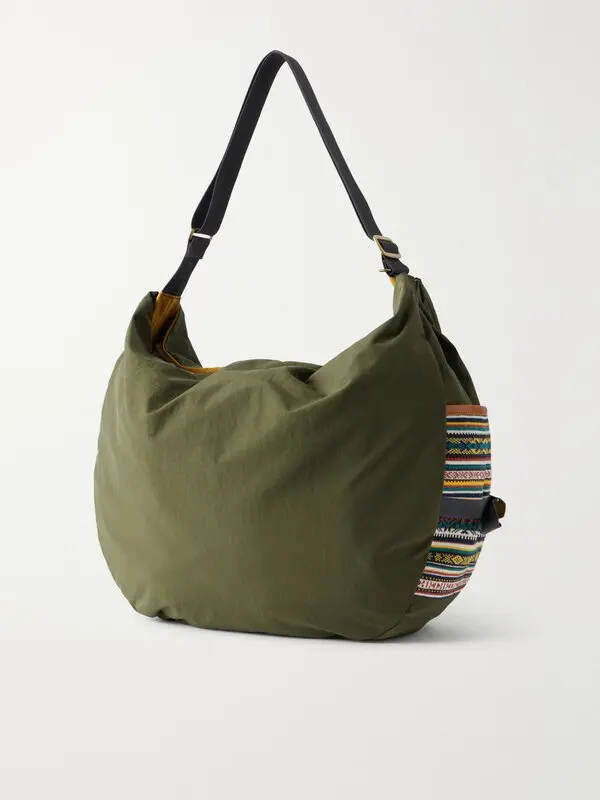 MASTER-PIECE CO Chup Leather-trimmed Cotton Shoulder Bag