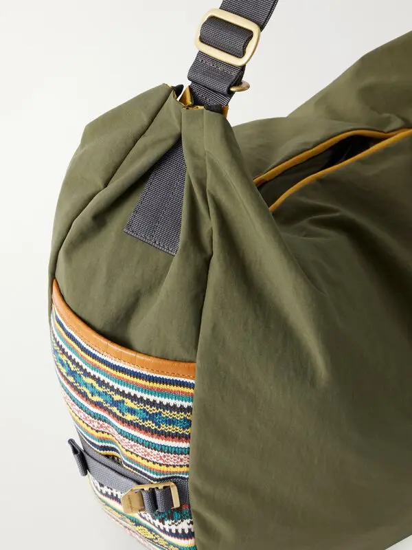 MASTER-PIECE CO Chup Leather-trimmed Cotton Shoulder Bag
