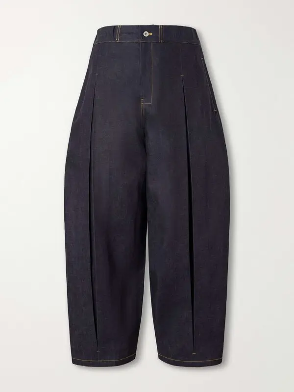 SAGE NATION Wide-leg Pleated Jeans