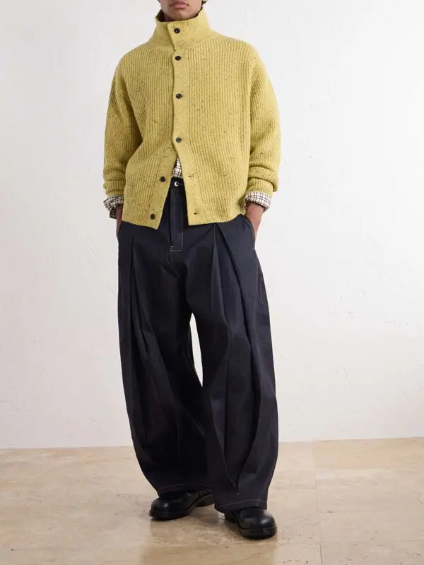 SAGE NATION Wide-leg Pleated Jeans